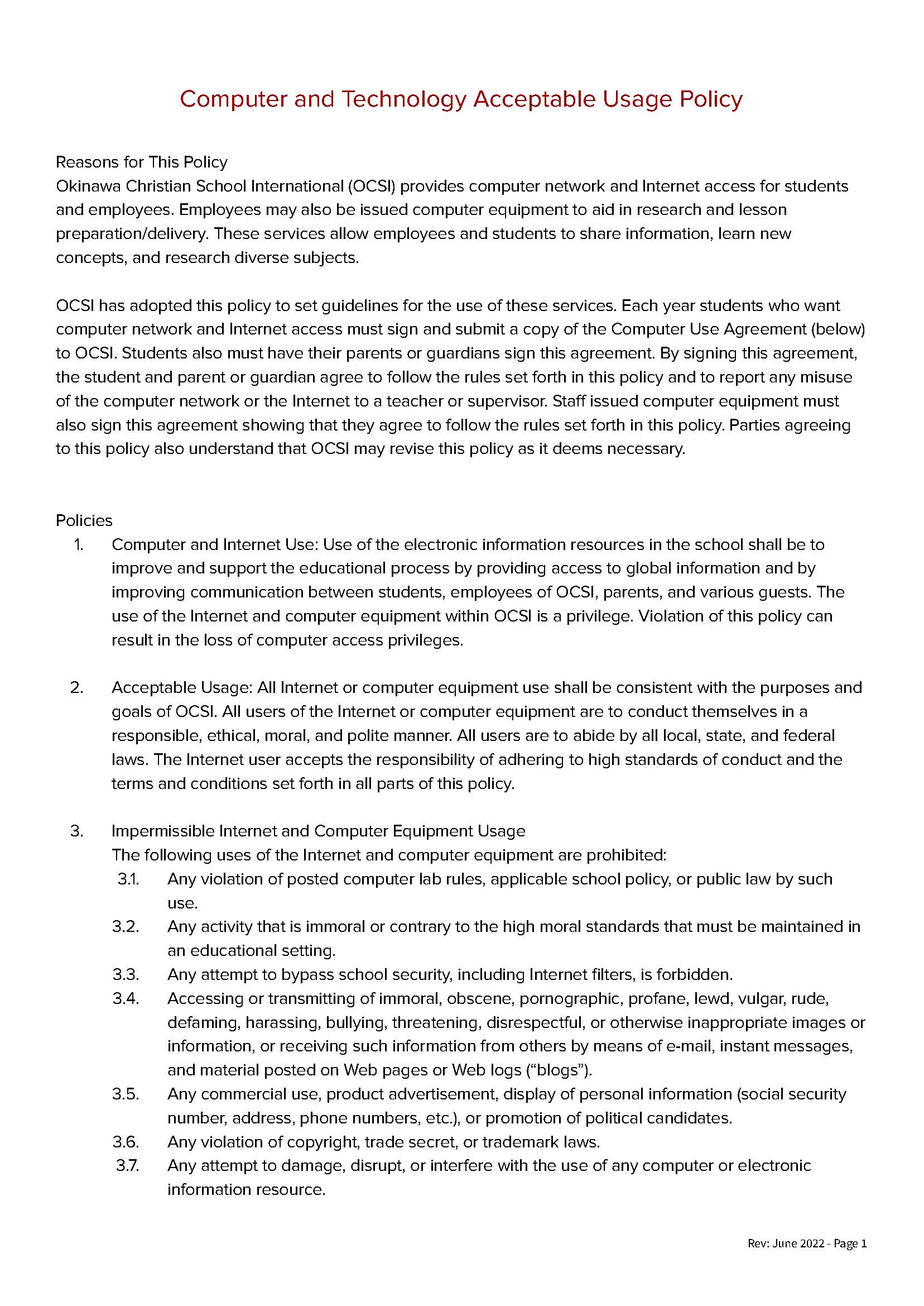 Middle School – Okinawa Christian School International